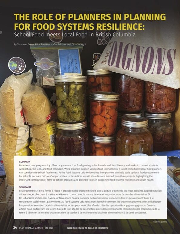 New Article in Plan Canada – Food Systems Lab